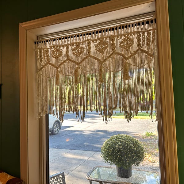 Macrame Headboard, Macrame Curtain for Windows, Macrame Door Curtains ...