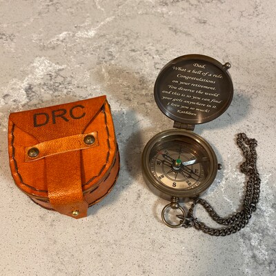 Custom Father Day Gift, Father in Law Gift, Engraved Compass for ...