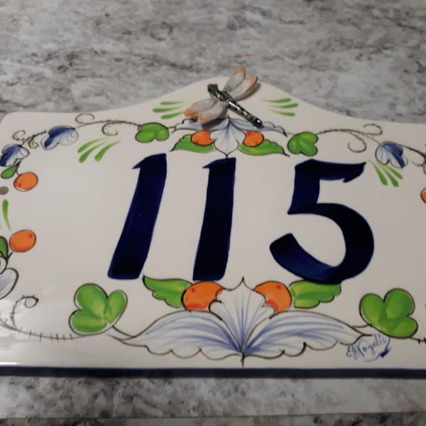 Custom Hand Painted Ceramic House Number Tile, Placque, or Sign - Etsy