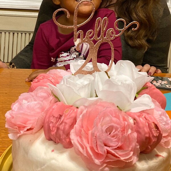 Hello 20 Cake Topper, Happy 20th Birthday Cake Topper, Happy 20th Party ...