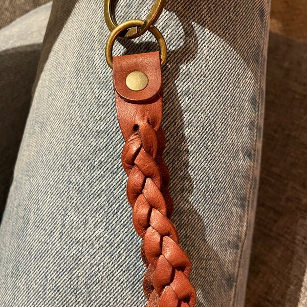 Keychain, Leather Braided Key Chains, Handcrafted Full Grain Leather ...