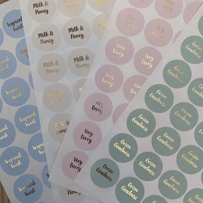 Foil Flavour Stickers for Baking Businesscake Flavor Customised Labels ...