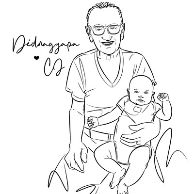 Custom Grandma Portrait, Line Art for Nana & Mom, Unique Grandparents ...