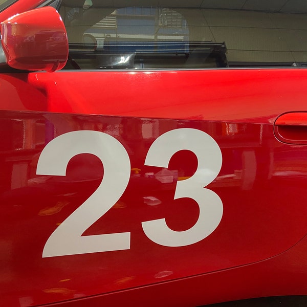 Race Car Numbers Set Vinyl Decals (2x) - Stock - Rally Car - Select ...