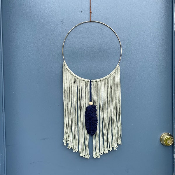 Simple Macrame Wall Hoop | Macrame Wall Hanging | Simple Round Hoop ...