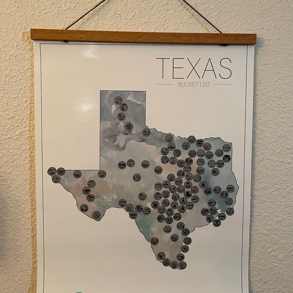 Texas Bucket List Scratch off Map – State Parks & Travel Destinations ...