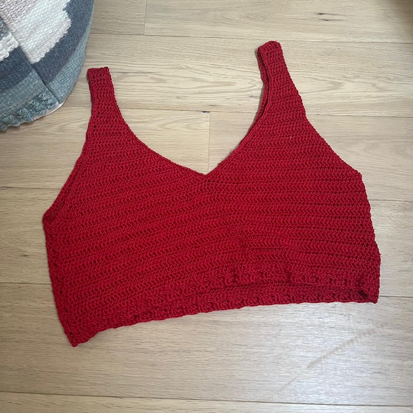 Crochet Tank Top Pattern Modern V-neck Tank Top Easy Summer Top DIY ...