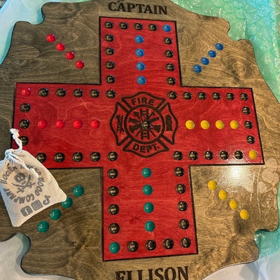 Wooden Carbles Board Game With Dice and Marbles, Free Personalization ...