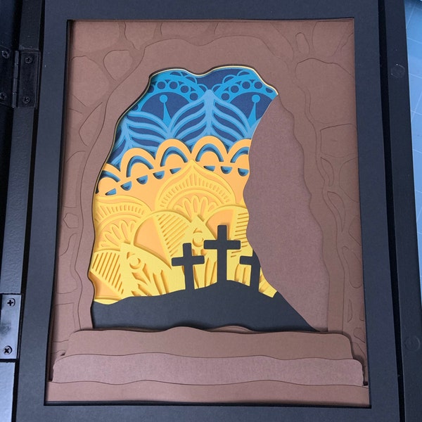3D Easter Tomb SVG, 3D Empty Tomb SVG, Layered Easter SVG, Papercut ...