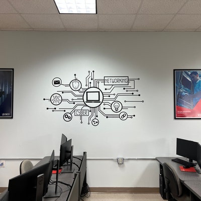Circuit Board Wall Decal, Technology Vinyl Wall Art Decals, Company ...