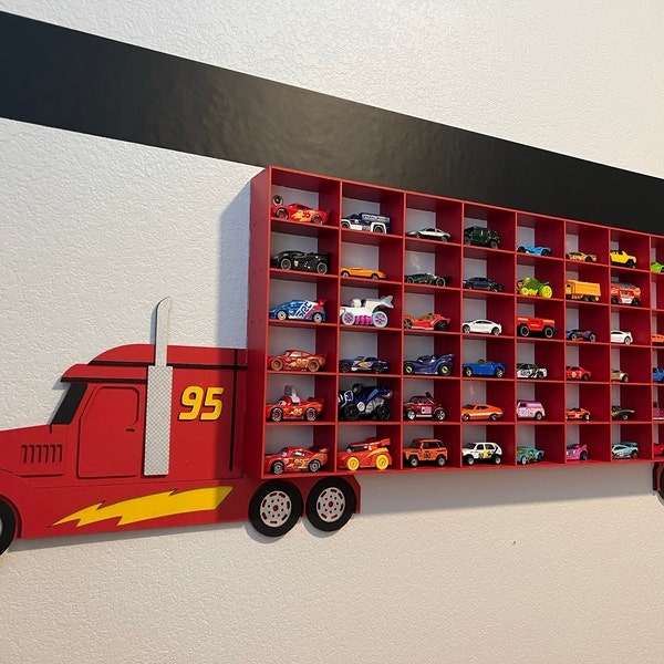 Mack Truck Cars Toy Shelf Storage for Hot Wheels Cars Display Showcase ...