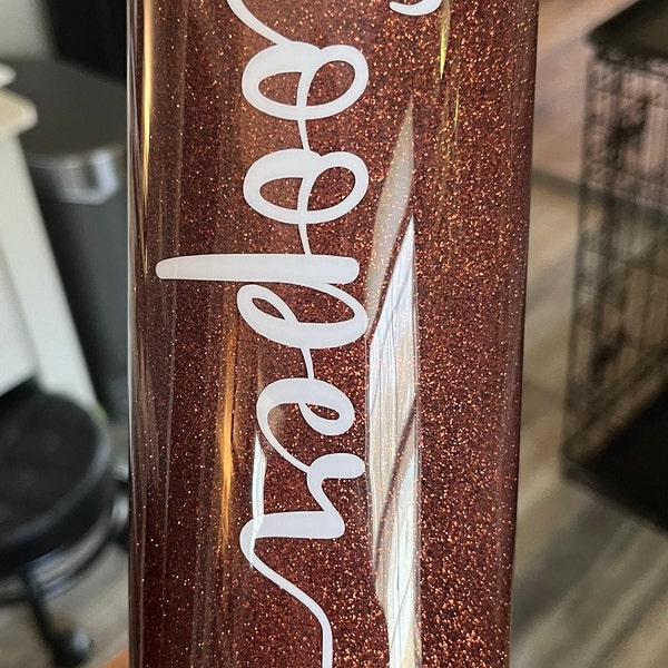 Personalized 30 Oz Skinny Glitter Tumbler / Custom - Etsy