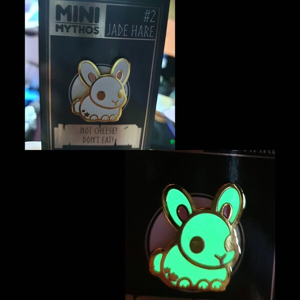 MINI MYTHOS: Jade Hare/moon Rabbit Hard Enamel Glow in the Dark Pin ...