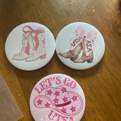 Personalized 3 Gameday Buttons Custom Football & Spirit Squad Pins Team ...