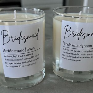 Bridesmaid Candle Label Stickers, Bridesmaids Proposal Gift, Bride ...