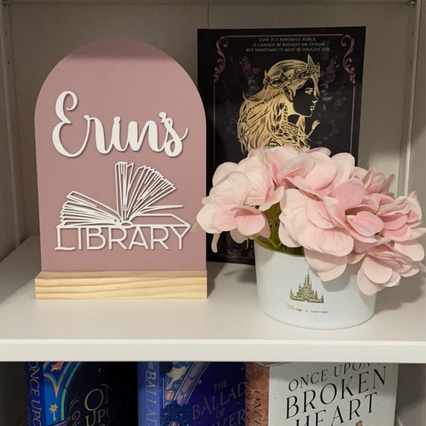 3D Personalised Library Open Book Sign, Freestanding Sign, Bookish Gift ...