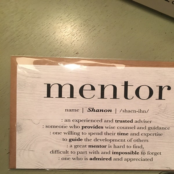 Personalized Mentor Card, Gift for Boss, Custom Mentor Thank You Card ...