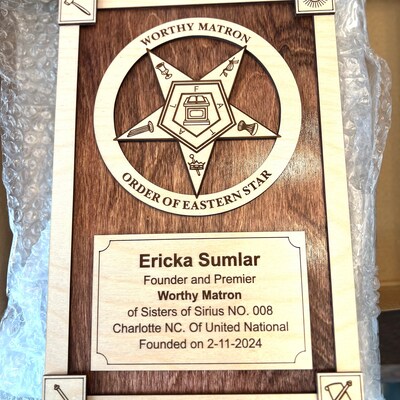 Masonic Past Master Plaque Custom Wood Engraved - Etsy