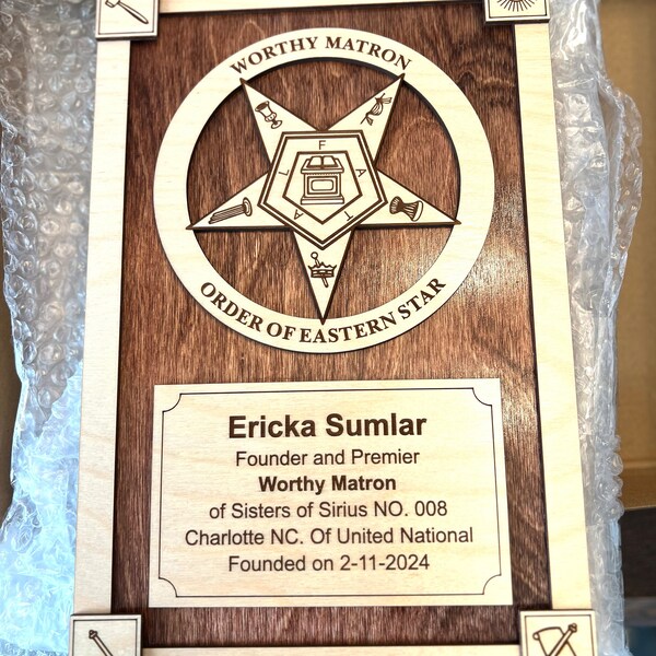 Masonic Past Master Plaque Custom Wood Engraved - Etsy