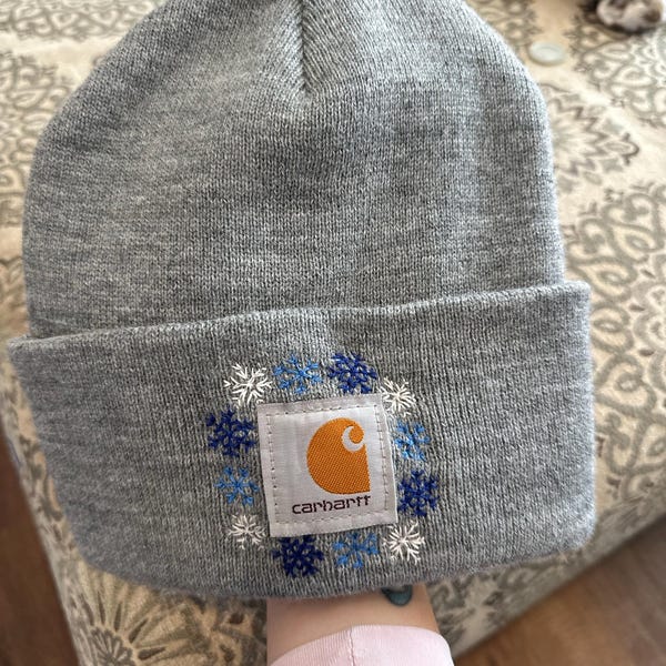 Christmas Beanie Embroidery Stick and Stitch, Embroidered Beanie Craft ...