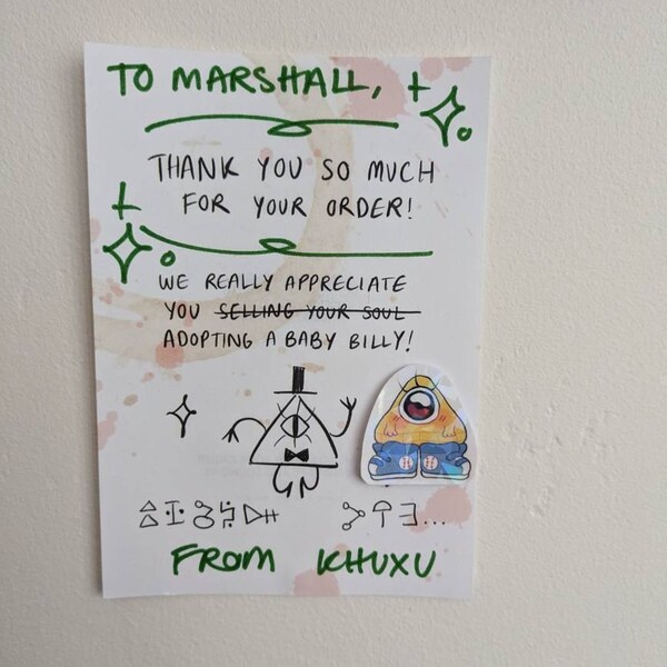 Baby Bill Cipher Holographic Sticker || Gravity Falls Book of Bill - Etsy