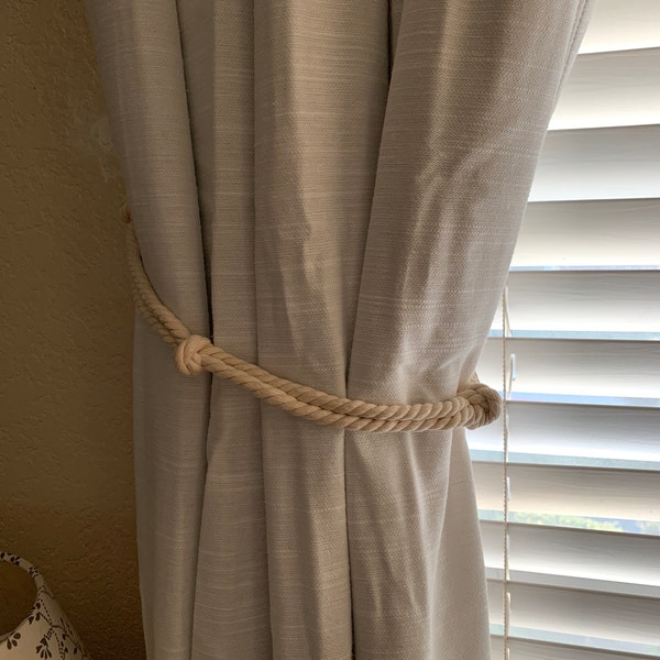 Rustic and Nautical Organic Cotton Rope Curtain Tie Back - Etsy