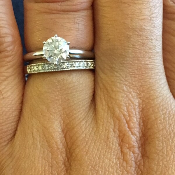 0.20ct Traditional Bridal 14K White Gold Wedding Band With Diamonds - Etsy