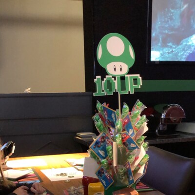 1UP Cake Topper, Video Game Party Cake Topper, Mushroom Topper, Gaming Cake Topper, Gamer Party ...