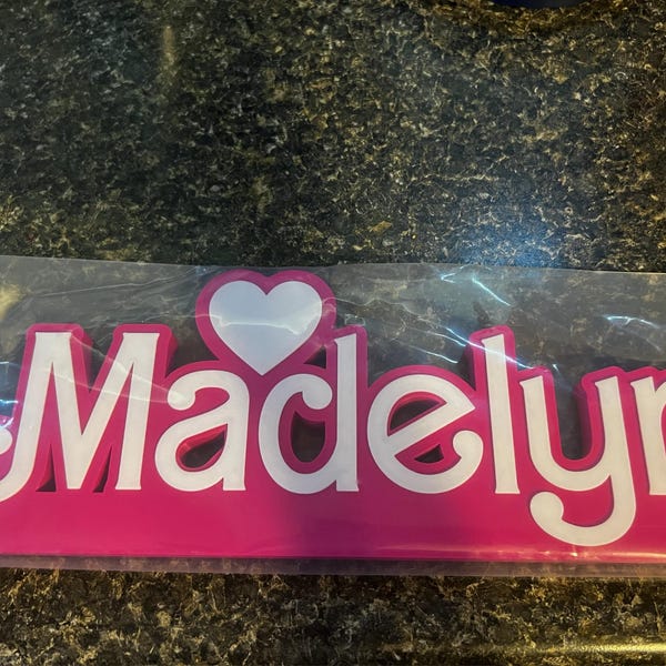 Personalized Doll Name Sign, Custom Name Plate, Girl Room Decor, Kids ...