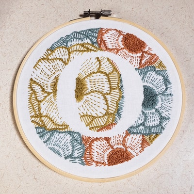 Floral Letter o Hand Embroidery Pattern / Digital PDF Download ...