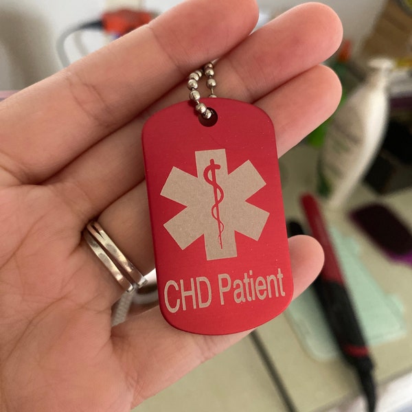 Medical Alert Custom Laser Engraved Medic ID Military Dog Tag Emergency ...