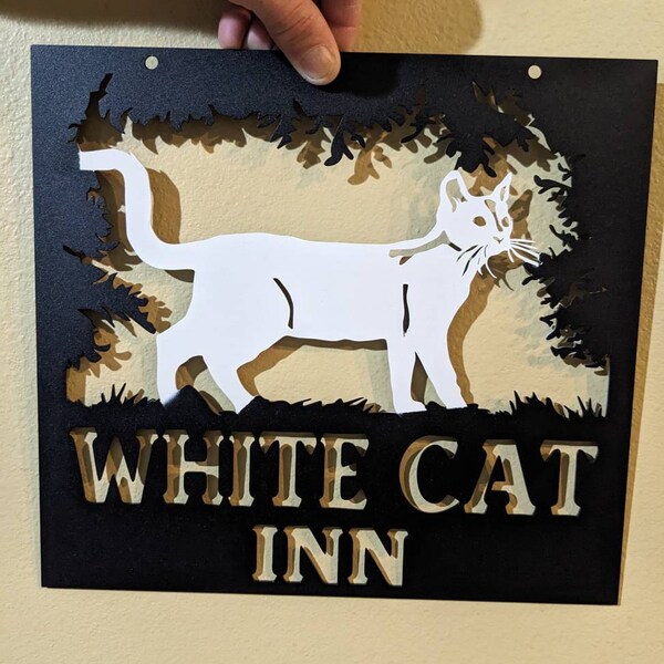 Your Name Custom Metal Cat Sign, Cat Lovers Sign - Etsy