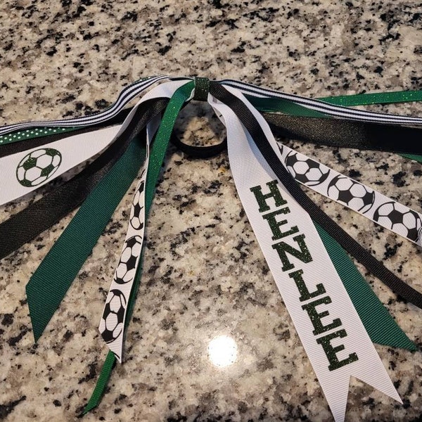 Custom Soccer Ribbon With 1 Glitter Name and 1 Number - Etsy