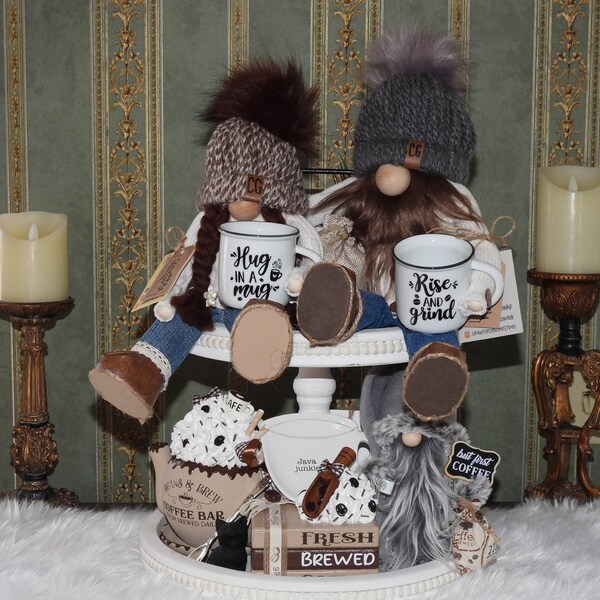 Cafe Au Lait Coffee Themed Decor Set, Teapot, Mini Mug, Mini Rolling ...