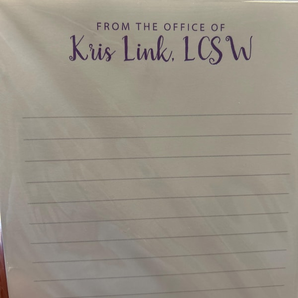 Personalized Modern Calligraphy Script Notepad, Custom A Note From ...