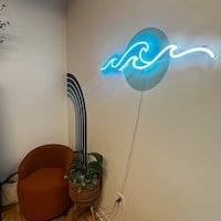 Wave Neon Sign LED Neon Sign Wave Wall Decor Beach House Wall Sign Sea ...