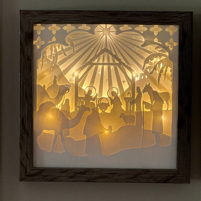 Decorative Nativity Scene Light up Shadow Box Nativity - Etsy
