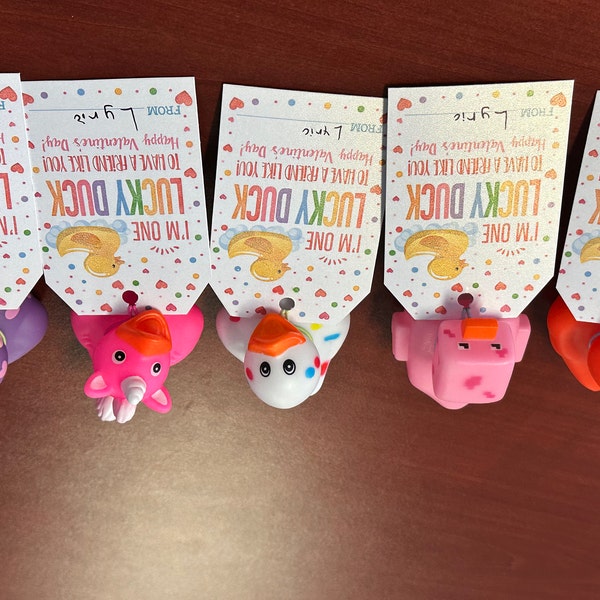 Rubber Duck Valentine's Day Gift Tags Valentine Lucky Duck Tag ...
