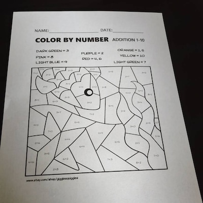 Math Activities Printable Color by Number - Etsy