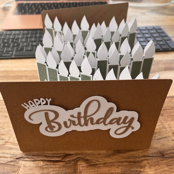 Expanding Candle Birthday Card - SVG Digital File - Etsy