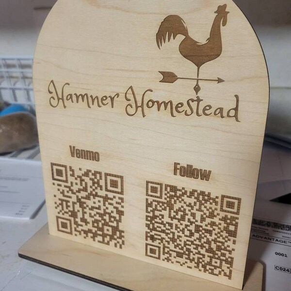 Arched QR Code Business & Social Media Sign | Custom Logo Sign ...