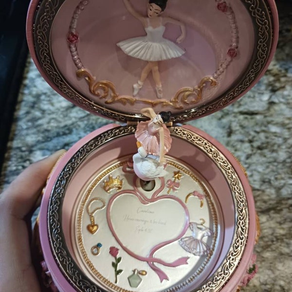 Personalized Carousel & Ballerina Music Box, Custom Engraved Name ...