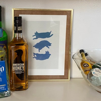 Morning Cat Stretch Print, Line Art Print, Cat Wall Art, Cat Lover Art ...