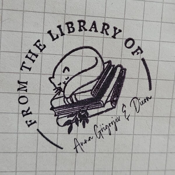 Personalized Cat Book Stamp, Library Stamp, Self Inking Library Stamp ...