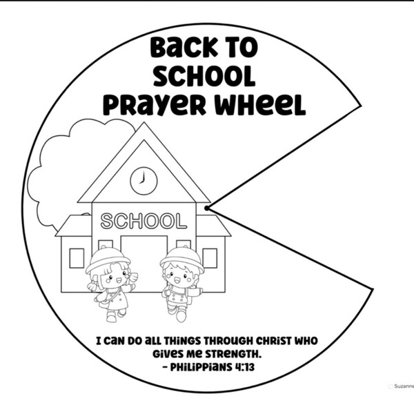 Back to School Prayer Kids Wheel Craft Printable, Sunday School Prayer ...