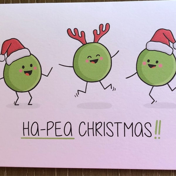 Happy Christmas Card | Merry Christmas | Peas - Etsy UK