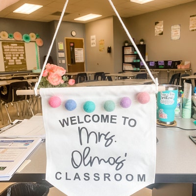 Personalized Teacher Door Hanger Boho Teacher Classroom - Etsy