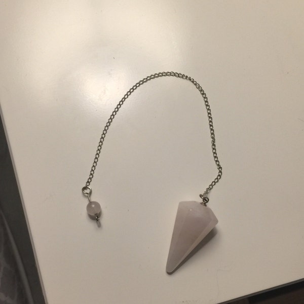 Rose Quartz Pendulum Pink Crystal Pendulum Gemstone Pendulum Pendant ...