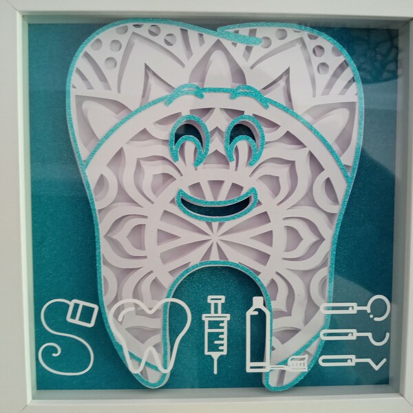 3D Tooth SVG DXF 4 Layer Dental Svg 3D Mandala Svg Layered Mandala Svg ...