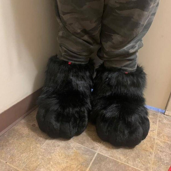 Furry Paws With Star Pattern and Colorful Style Fluffy Fursuit Partial ...